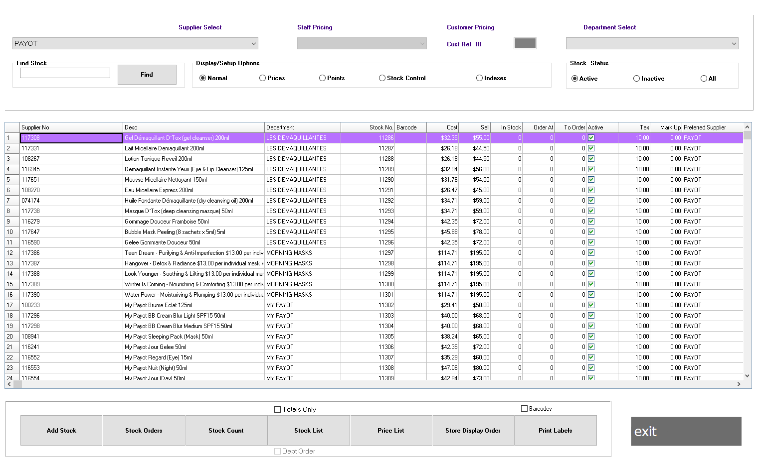 STOCK – Australian Professional Systems